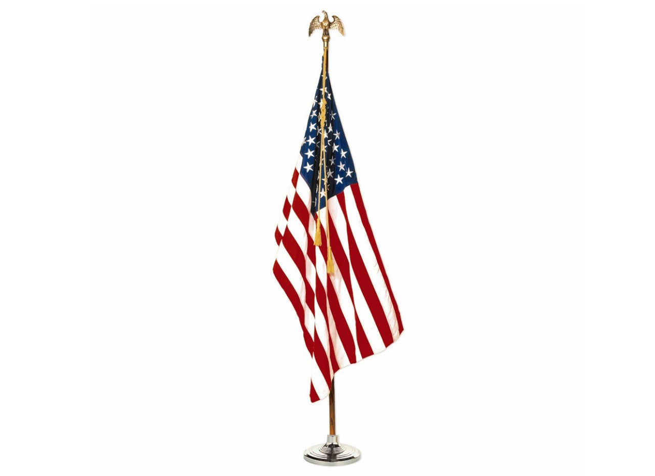 8' Oak American Indoor Presentation Flagpole Sets • Flagsource Unlimited
