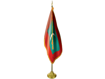 Maldives Indoor Presentation Flagpole Set - 11' Gold Pole • Flagsource ...