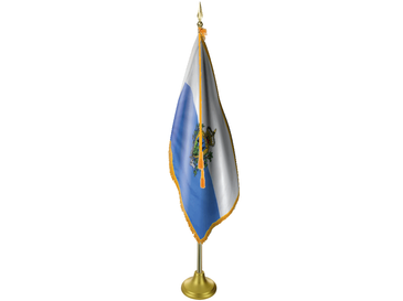 San Marino Indoor Presentation Flagpole Set - 11' Gold Pole ...
