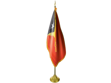 Timor-Leste Indoor Presentation Flagpole Set - 11' Gold Pole ...
