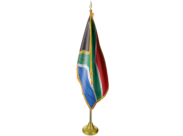 South Africa Indoor Presentation Flagpole Set - 11' Gold Pole ...