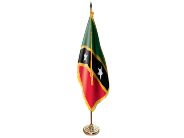 Saint Kitts and Nevis Indoor Presentation Flagpole Set - Oak Pole ...