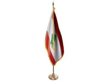 Lebanon Indoor Presentation Flagpole Set - Oak Pole • Flagsource Unlimited