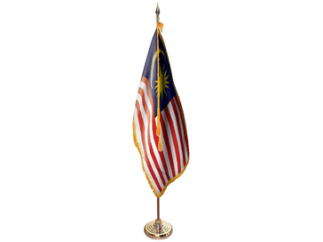 Malaysia Indoor Presentation Flagpole Set - Oak Pole • Flagsource Unlimited
