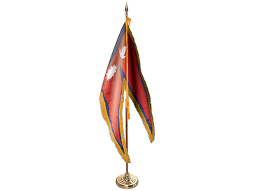 Nepal Indoor Presentation Flagpole Set - Oak Pole • Flagsource Unlimited