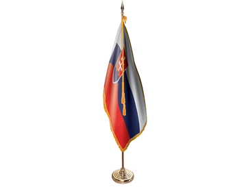 Slovakia Indoor Presentation Flagpole Set - Oak Pole • Flagsource Unlimited